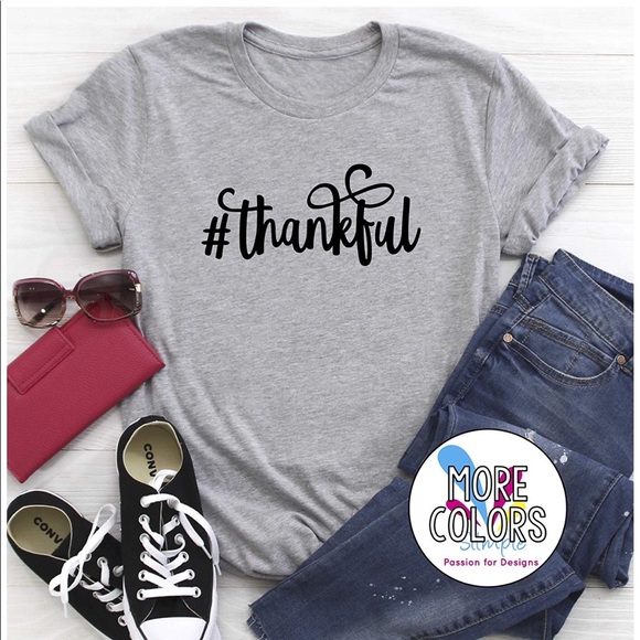 Tops | Thankful Tshirt Thanksgiving Hashtag Tee | Poshmark
